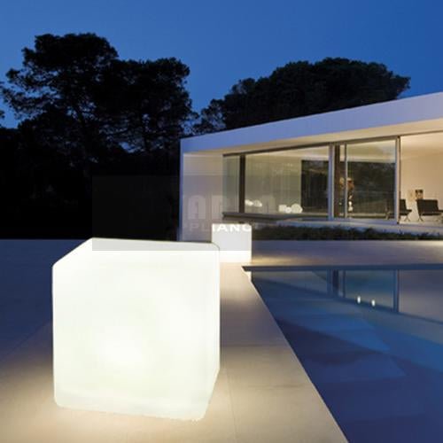 30CM OUTDOOR SOLAR CUBE RGB LED Light Solar & AC Charging W/ REMOTE CO ...