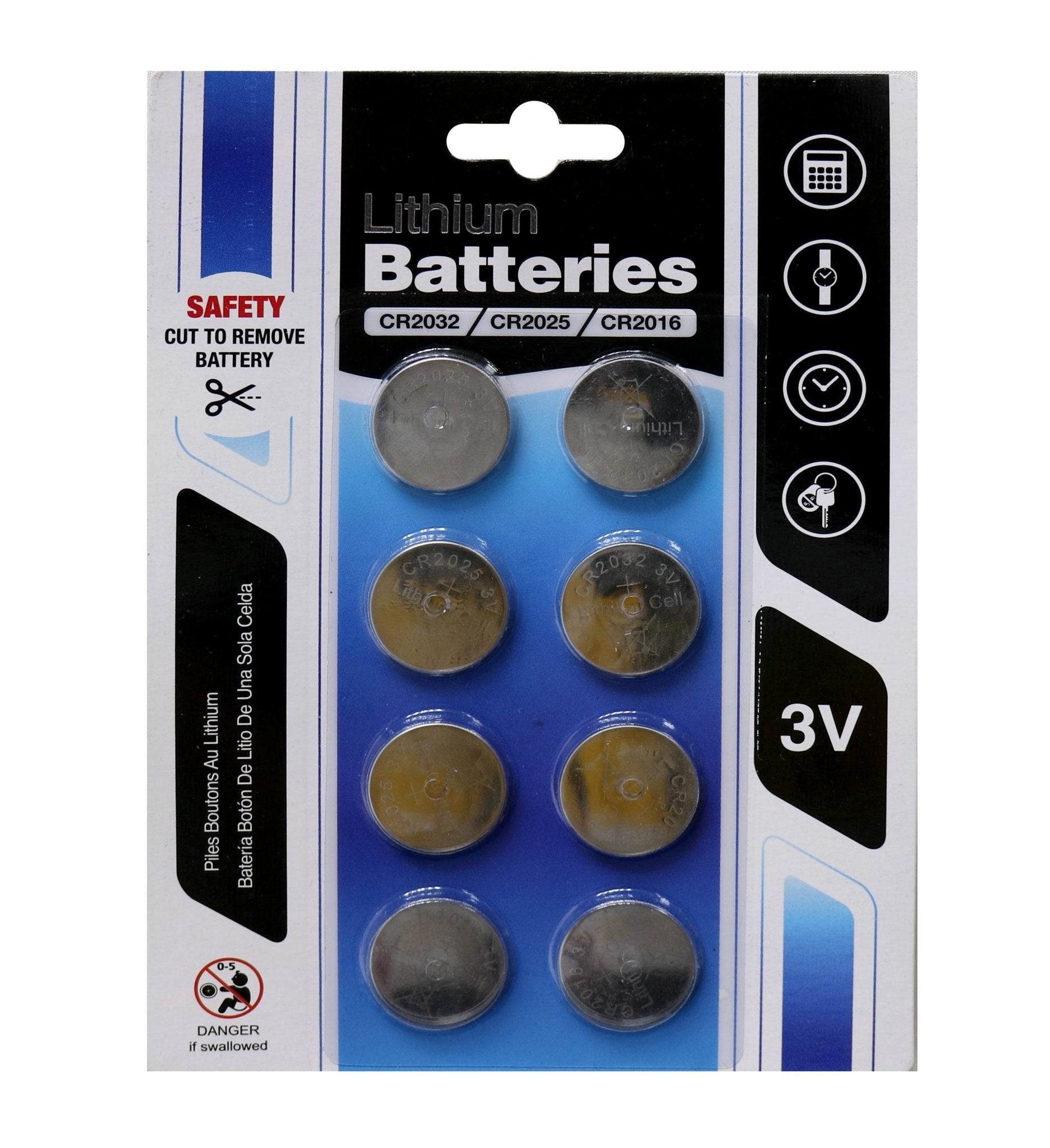 8 Pack of CR2016, CR2025 & CR2032 Lithium Cell Batteries – Cosmo ...