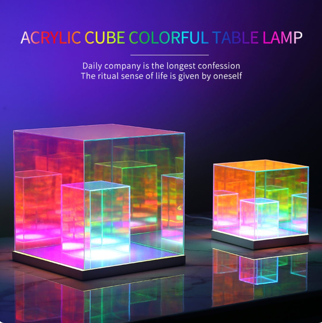 Colorful 3D Cube RGB modern desk decoration – Cosmo Lighting Kensington