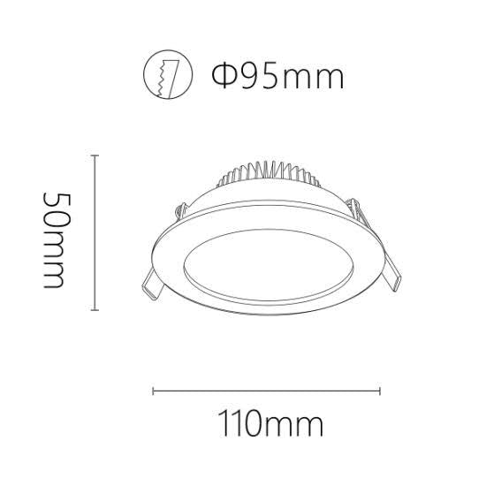 Lummax DL9810 - 10W LED Round COB Dimmable Deep-Set Downlight White ...