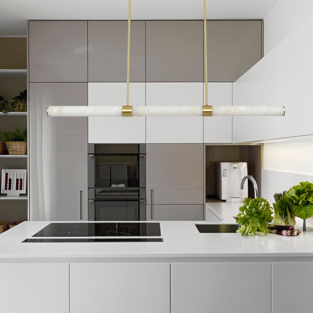 MADISON Spanish Marble Linear LED Pendant - Brass – Cosmo Lighting ...