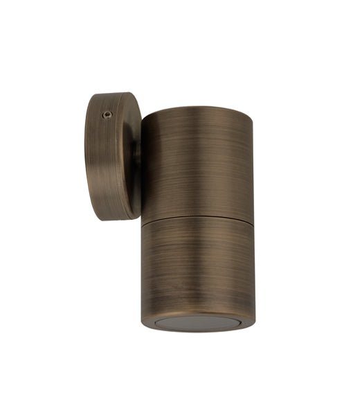 MR16 12V Exterior Single Fixed Wall Pillar Light Antique Brass IP65 ...
