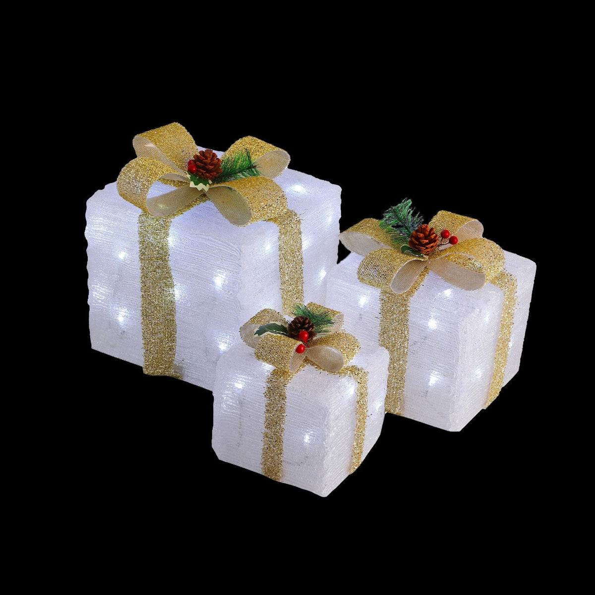 LED Acrylic Gift Box Set - Champagne- Plug In - 3 pcs in a set – Cosmo ...