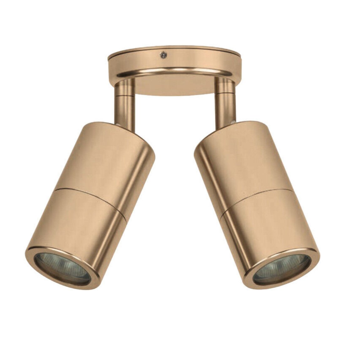 SEASHORE Brass Gold Pillar 2-light Adjustable Spot Wall Light – Cosmo ...