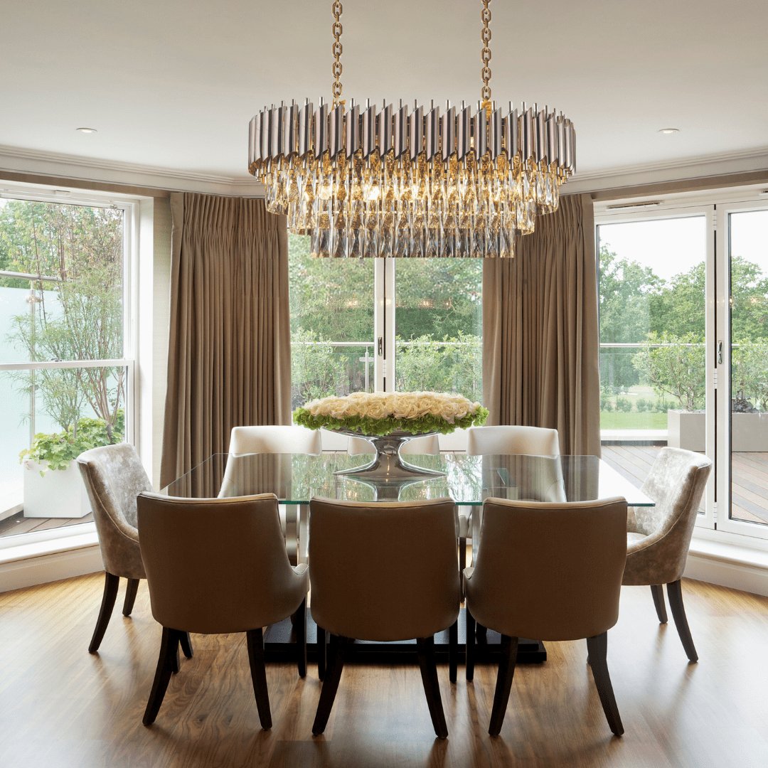 WINDSOR Premium Crystal Chandelier with Rose Gold Edging – Cosmo ...